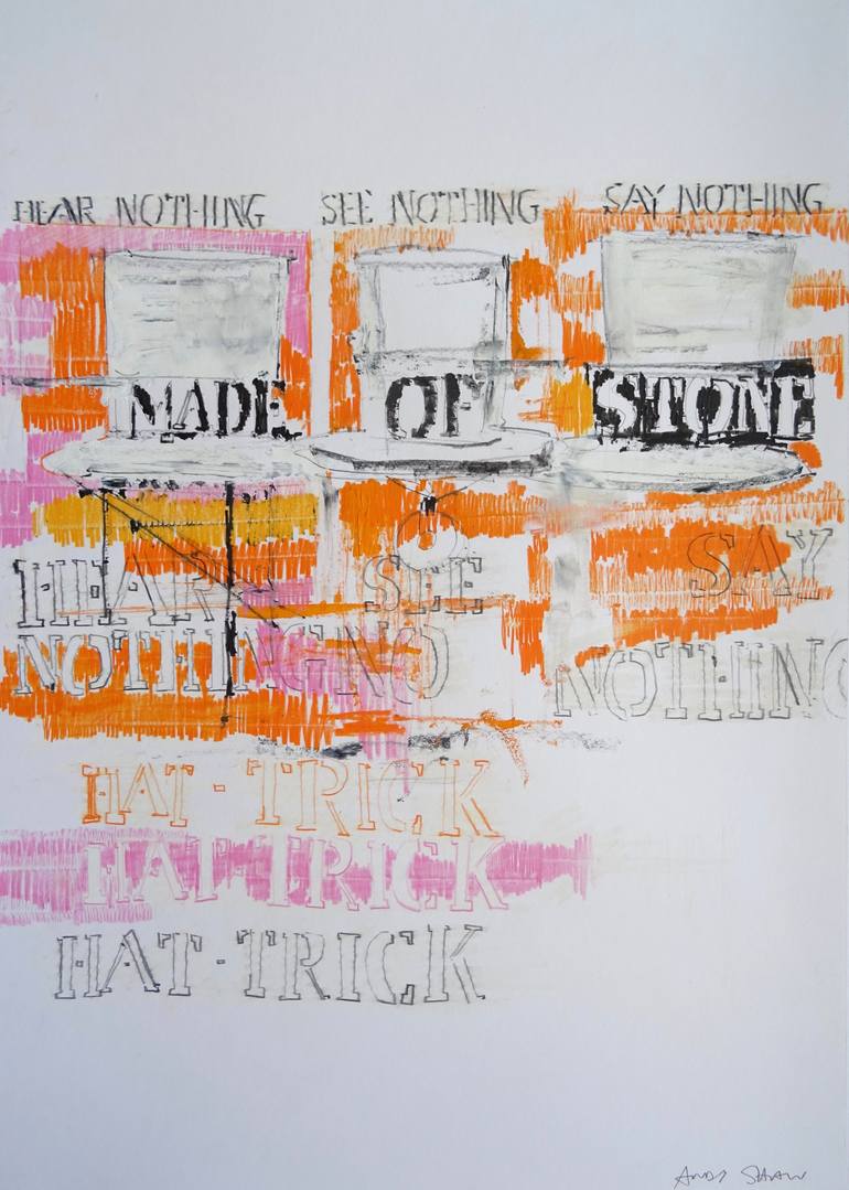 Hear Nothing See Nothing Say Nothing Drawing by Andy Shaw | Saatchi Art