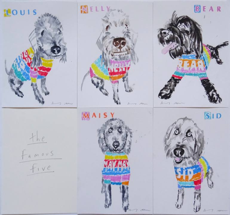 The Famous Five Drawing by Andy Shaw | Saatchi Art