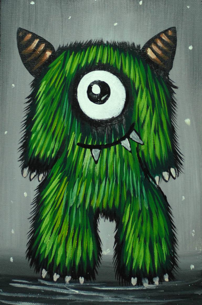 Green monster Painting by tamar tukhashvili | Saatchi Art