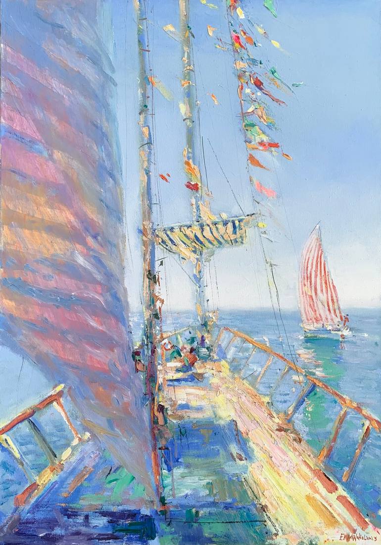 “Sailing regatta” Painting by Prunk Fox | Saatchi Art