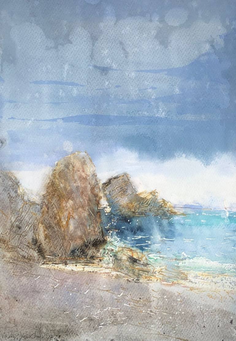 Rocky beach Painting by Prunk Fox | Saatchi Art