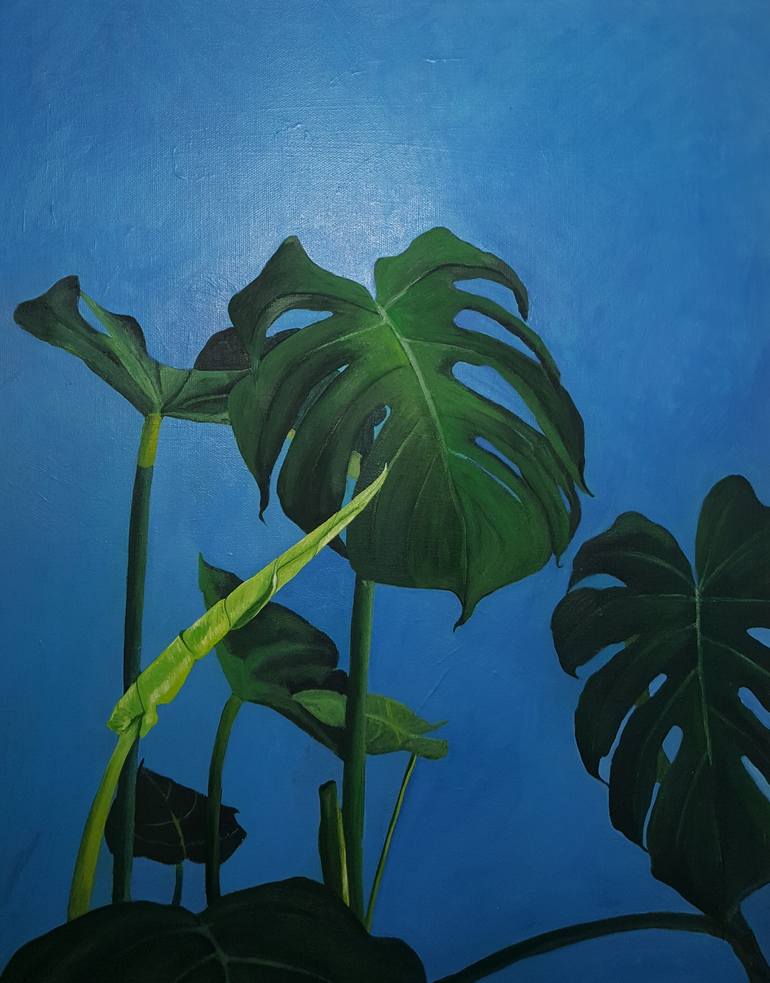Monstera plants Painting by Vasile Bogdan Antochi | Saatchi Art