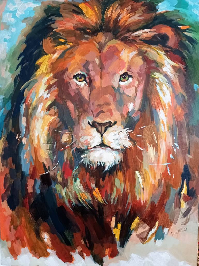 Lion Painting by Dimitrii Khilchenko | Saatchi Art