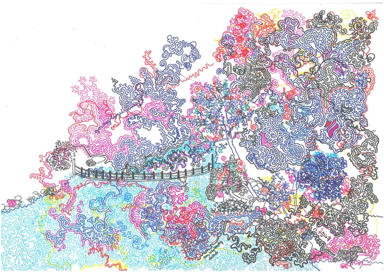 Acid River Drawing by Chitrank Upadhyay | Saatchi Art