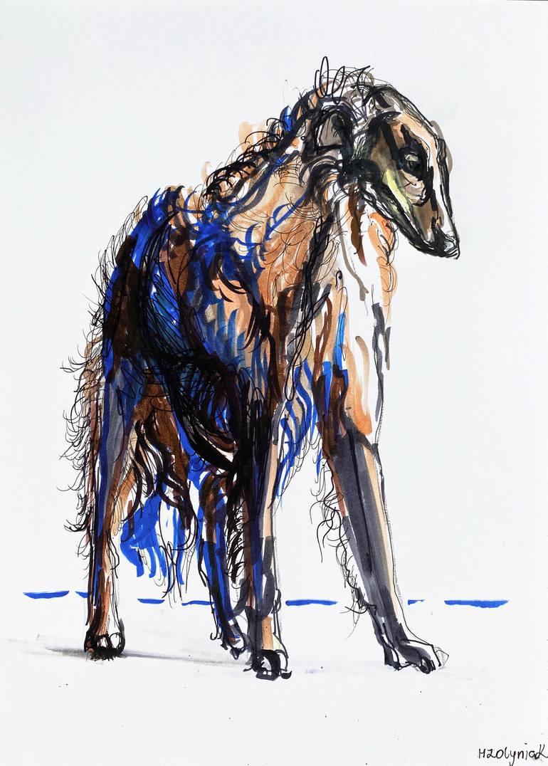 Russian Borzoi | study Drawing by Malwina Żołyniak | Saatchi Art