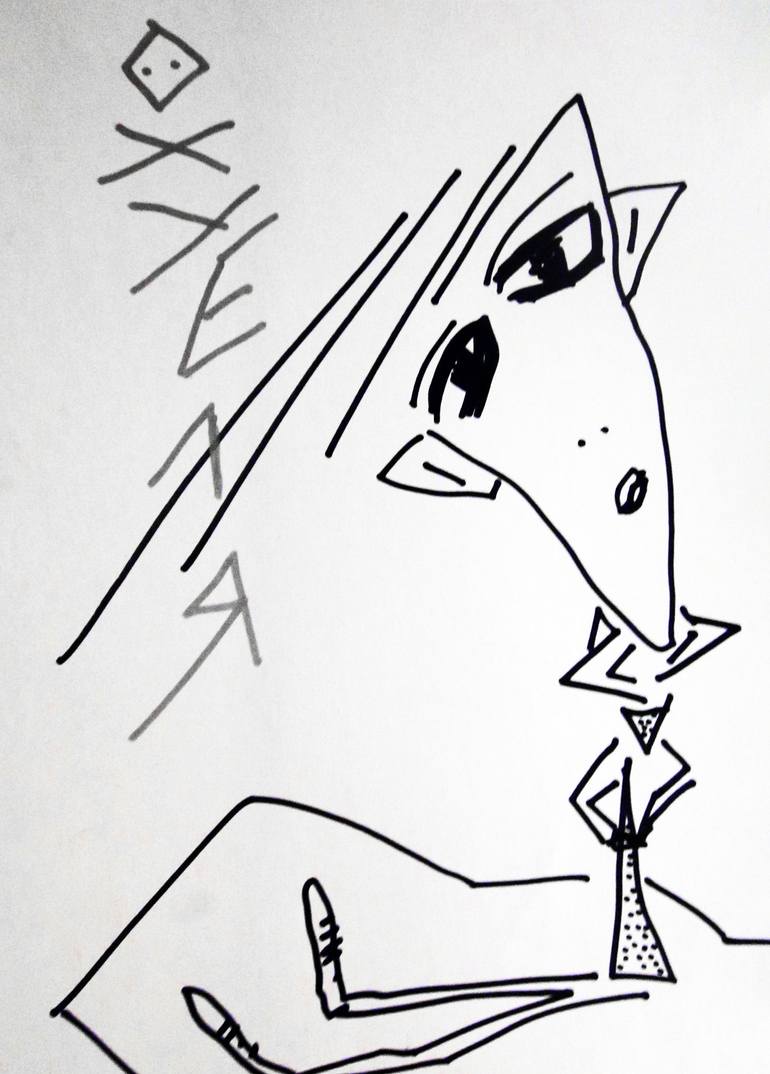 I ohuel by kostya goldtv Drawing by kostya goldtv Mitenev | Saatchi Art