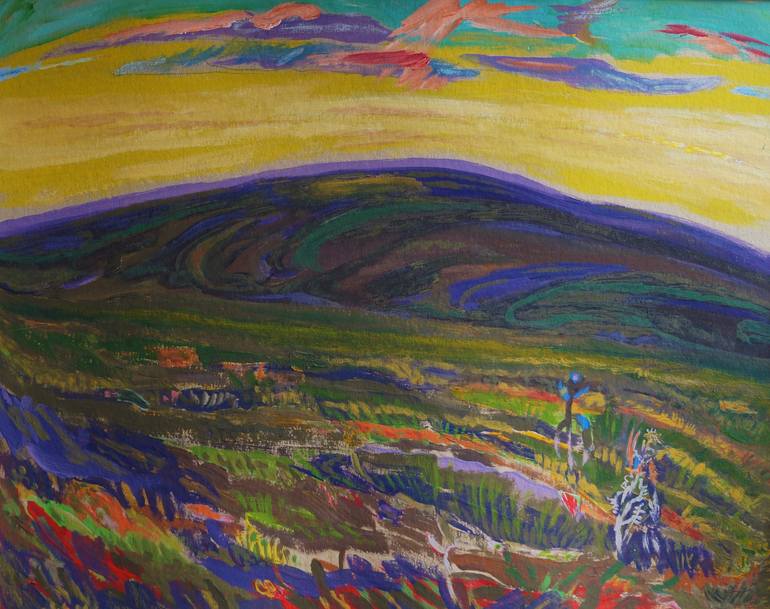 Sunrise in the desert, cardboard, acrylic, 2014, 80 * 100 cm Painting ...