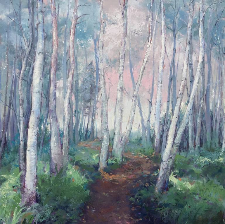 April Morning Memory (tree landscape) Painting by Miranda Girard ...