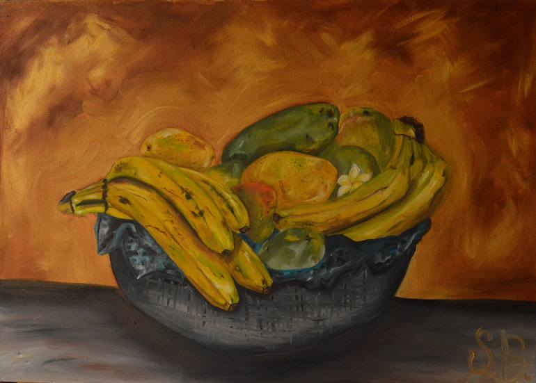 Blue Mango Painting by Sara Badran | Saatchi Art