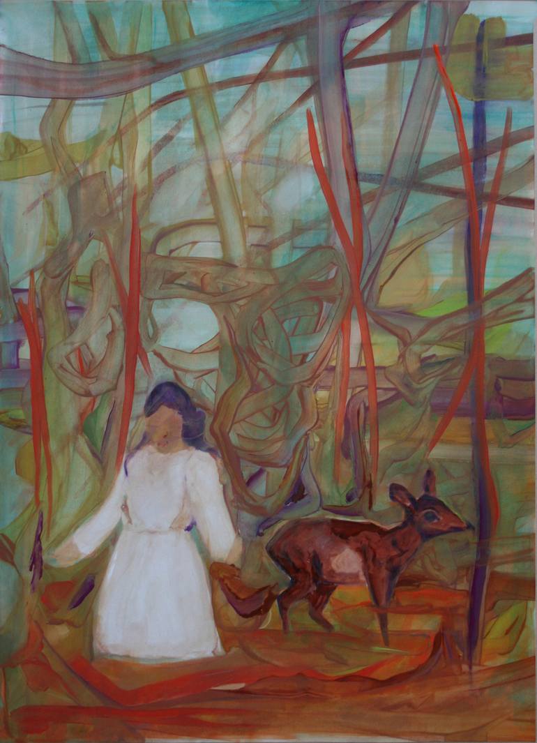 jeune fille apparition Painting by Grégory Compagnon | Saatchi Art