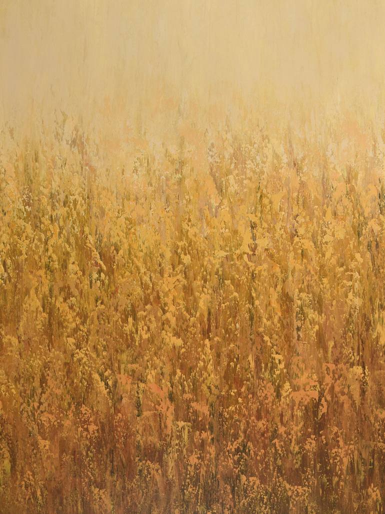 Sunlit Field - Textured Nature Abstract Painting by Suzanne Vaughan ...