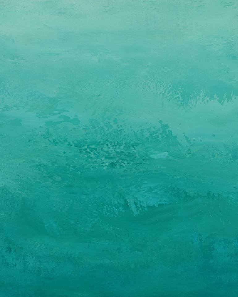 Misty Teal - Color Field Abstract Painting by Suzanne Vaughan | Saatchi Art