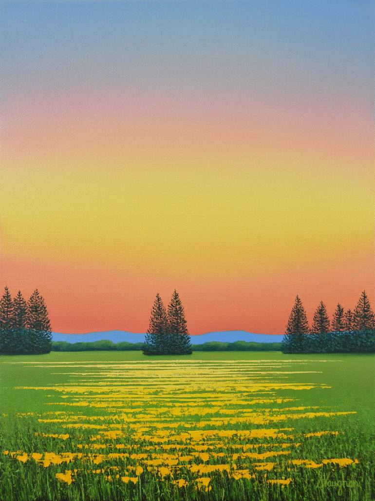 Field of Yellow - Flower Field Painting by Suzanne Vaughan | Saatchi Art