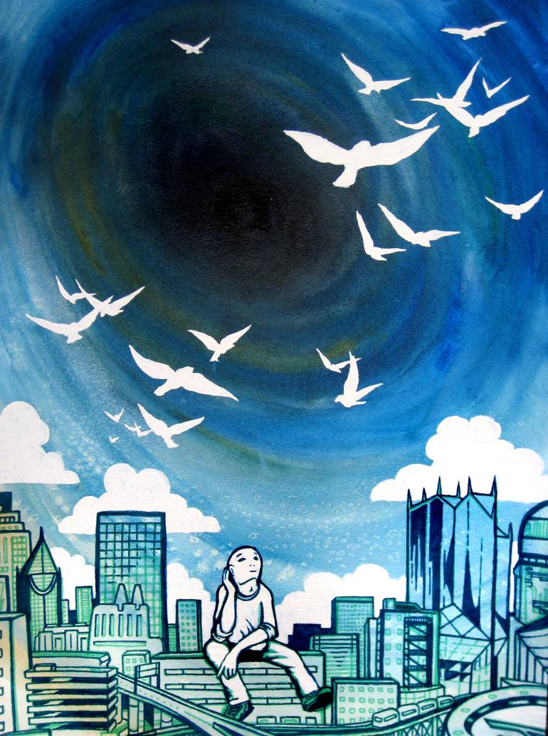 23 Birds Painting by Erik Reichenbach | Saatchi Art