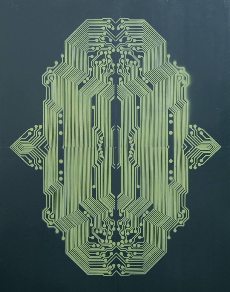 Panel 01, Light Green Painting by Bogdan Dobrota | Saatchi Art