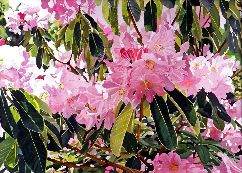 Rhododendrons Painting by David Lloyd Glover | Saatchi Art