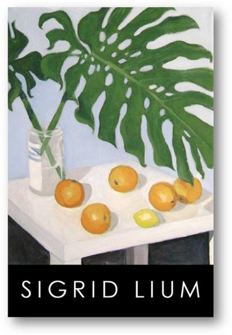 Still Life With Lemon, Oranges, Ferns, & MP Vase Painting by Sigrid ...