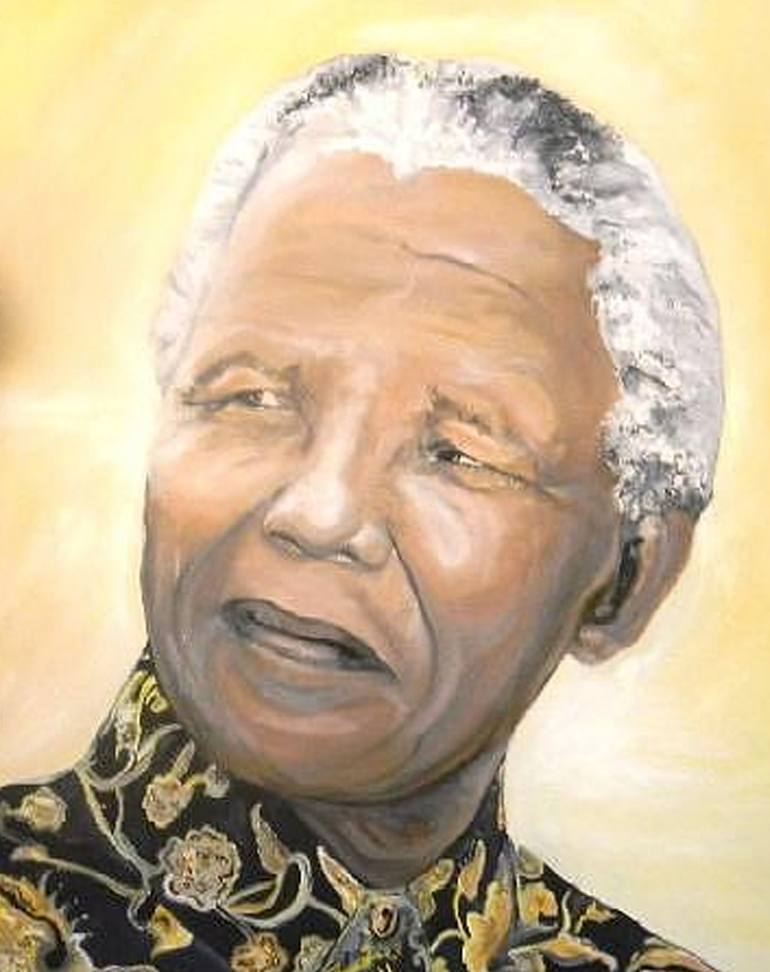 Nelson Mandela Painting by Grant Netherlands | Saatchi Art
