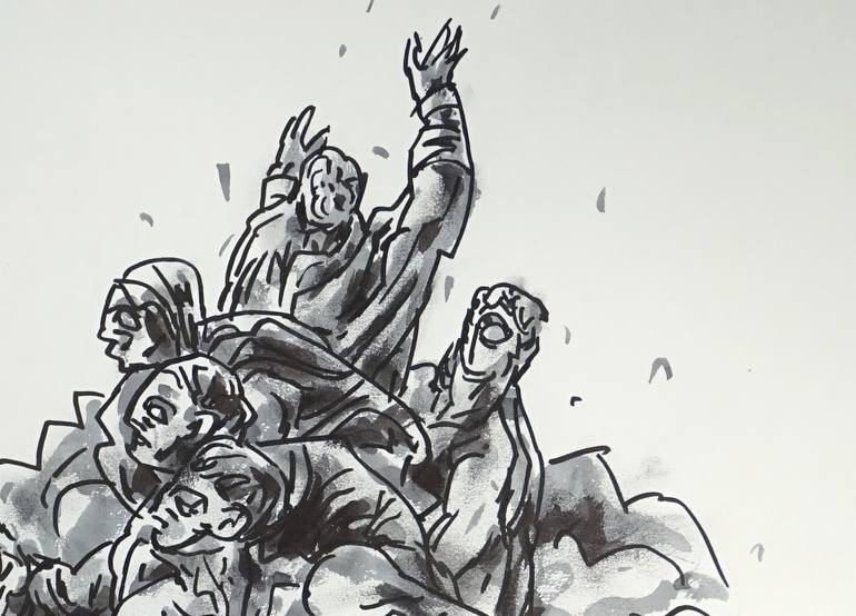 2021-...The Last Judgment, Michelangelo Improvisation No.13 Drawing by ...