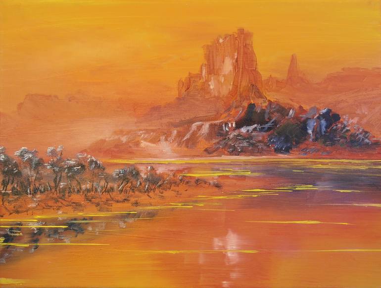 Valley Sunset Painting by Michael Nicholson | Saatchi Art