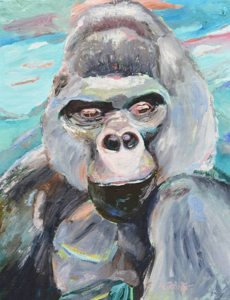 the Gorilla Painting by Ciroboarte Borrelli | Saatchi Art