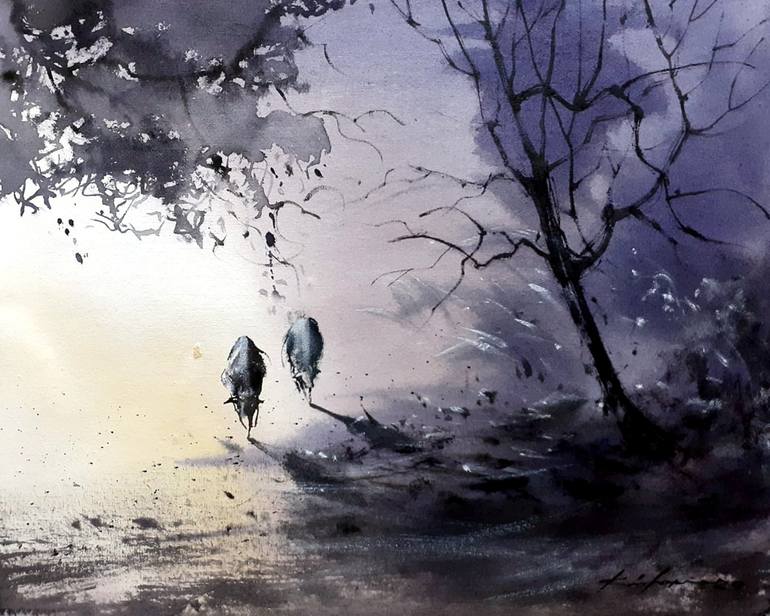 Ghore Fera-1 Painting by Kishor Mojumdar | Saatchi Art