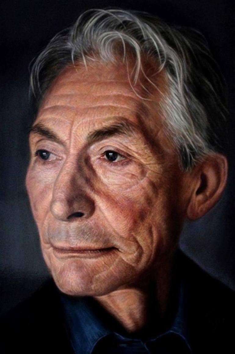 Charlie Watts, Rolling Stones Painting by Krystian Pajor | Saatchi Art