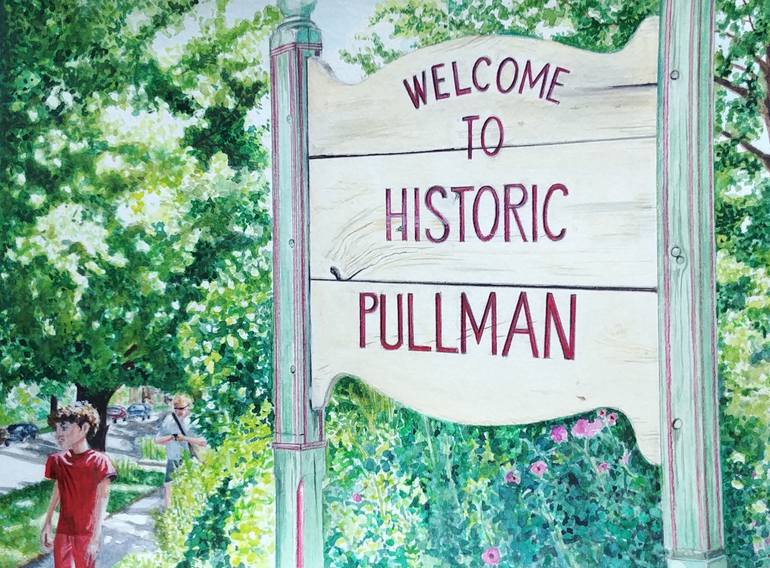 Welcome to Historic Pullman Painting by Adeline-Julie Bee | Saatchi Art