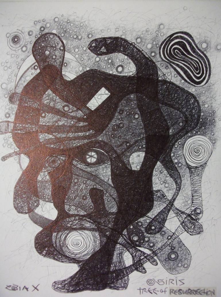 osiris:tree of resurrection Painting by Cobia Czajkoski | Saatchi Art