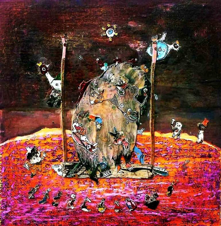 Artist in the dark Painting by Igor Simonovic | Saatchi Art