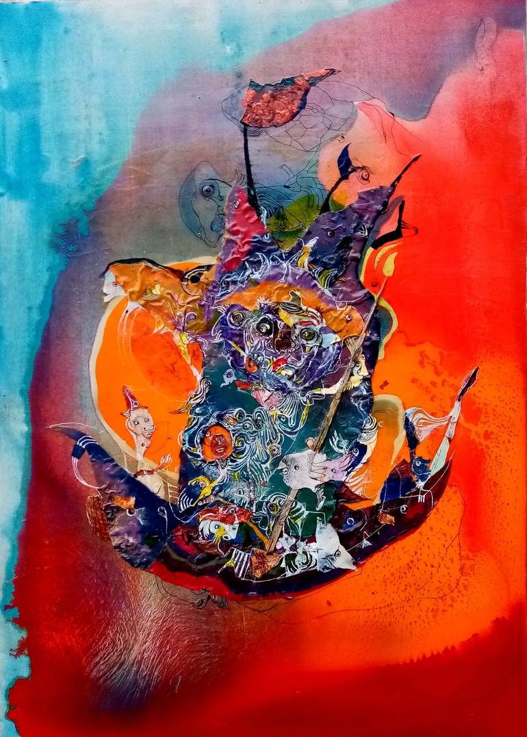 Sailing on a full moon night Painting by Igor Simonovic | Saatchi Art