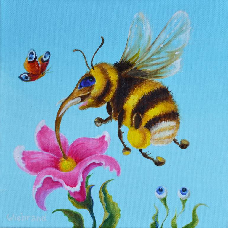 Elephant Bumblebee Painting by Wiebrand Bouwkamp | Saatchi Art