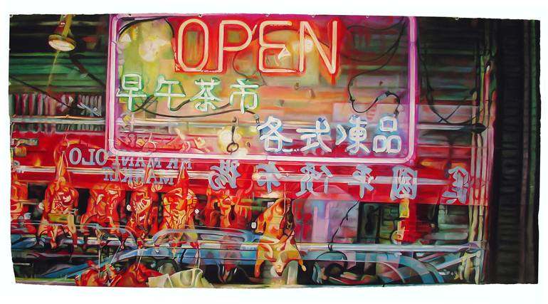 Open Neon Drawing by Alisoun Meehan | Saatchi Art