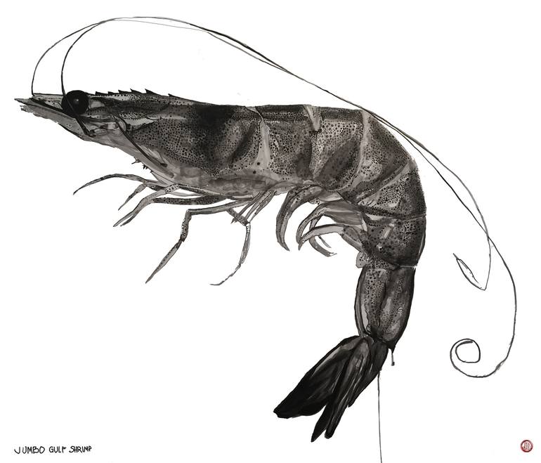 JUMBO GULF SHRIMP Painting by Jon Goldman | Saatchi Art