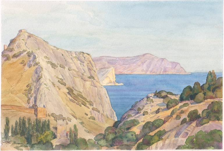 Mountain - Water Painting by Anton Batov | Saatchi Art