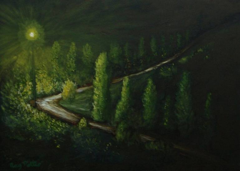 The light on the hill. Painting by Raymond G Potter | Saatchi Art