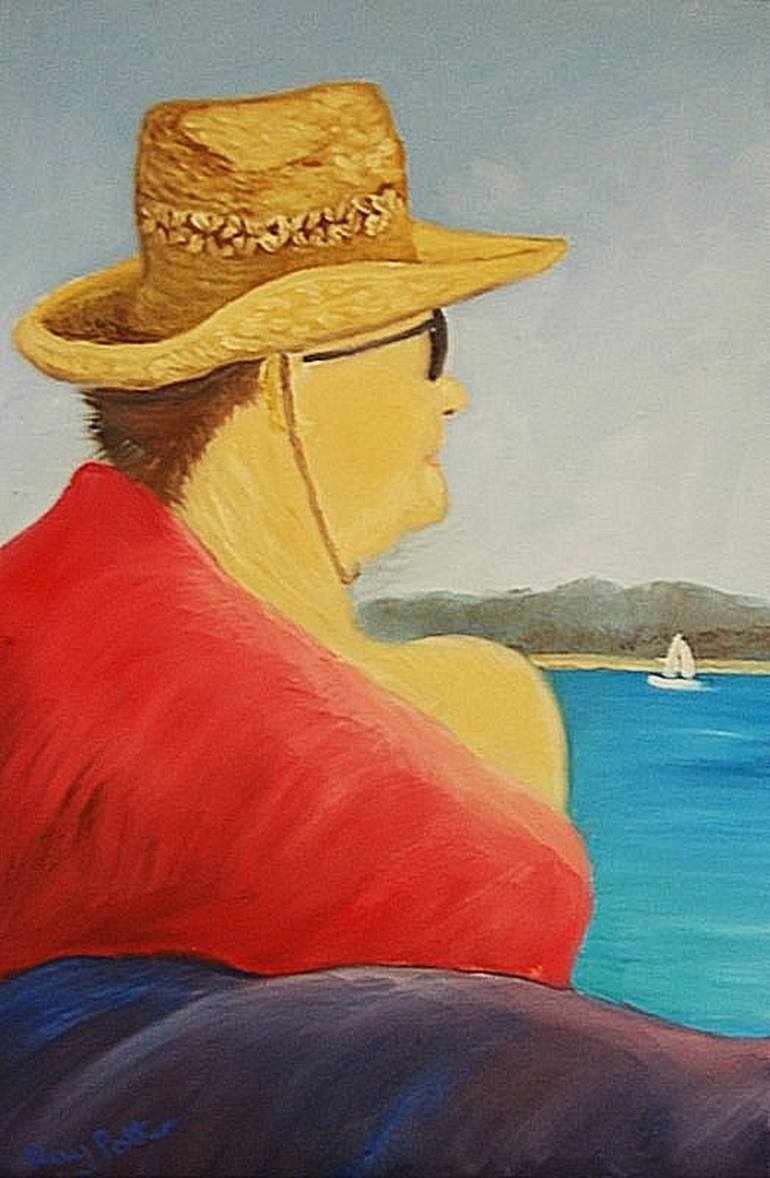 The straw hat. Painting by Raymond G Potter | Saatchi Art
