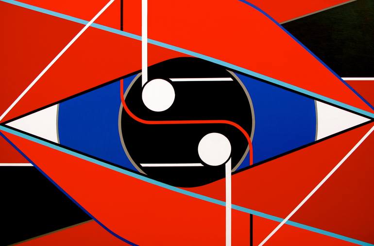 TANGLED IN RED, WHITE, AND BLUE Painting by José M Fontaiña | Saatchi Art