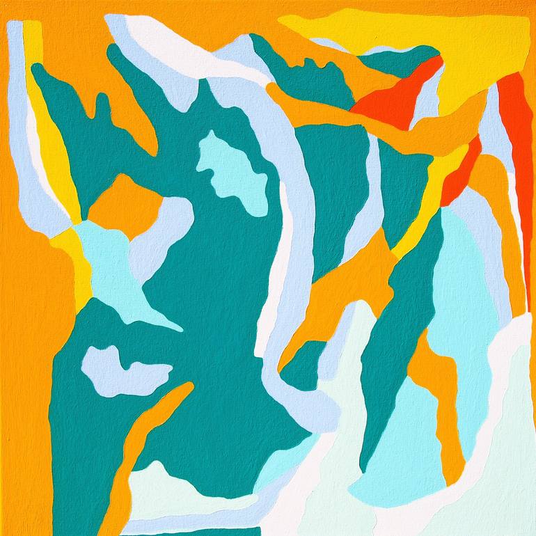 INNER FLOWER - TURQUOISE Painting by Martin Baran | Saatchi Art