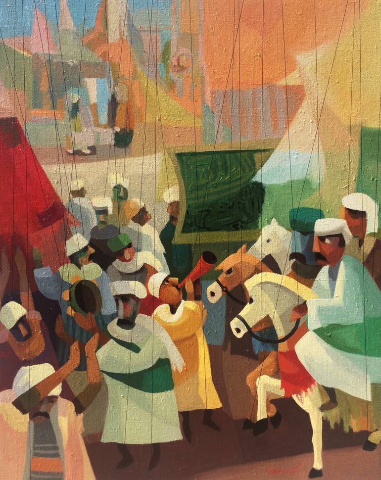 El maseera Painting by Mohamed Abou Elwafa | Saatchi Art