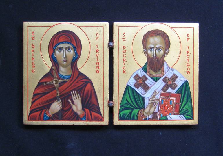St Bridget and St Patrick Painting by Marchela Dimitrova | Saatchi Art