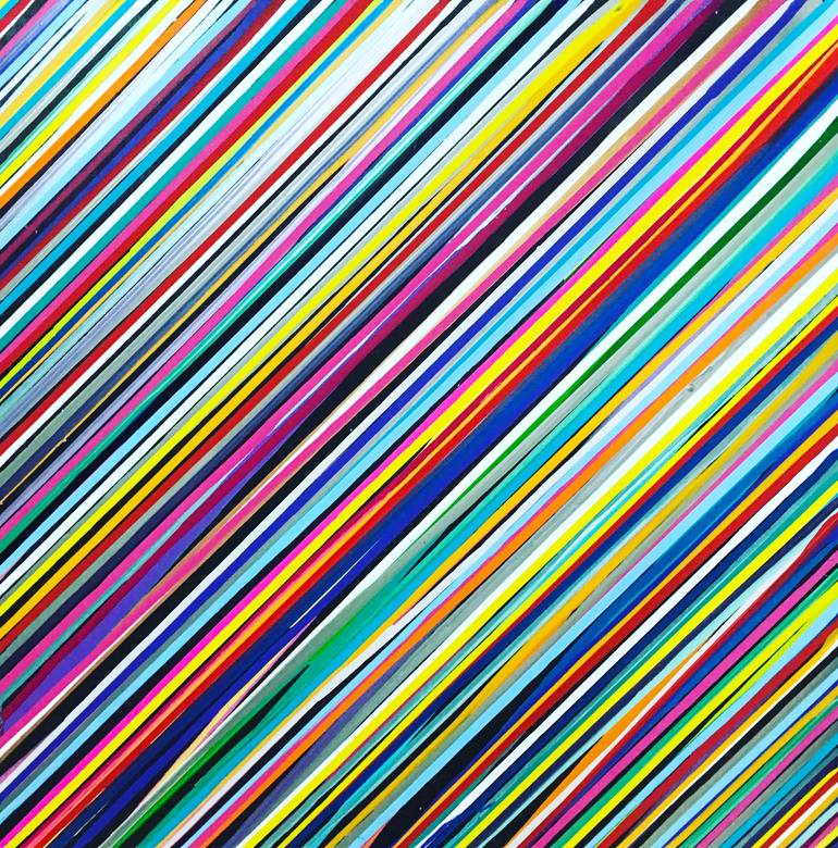 Vivid Stripe Painting by Margalit Romano | Saatchi Art