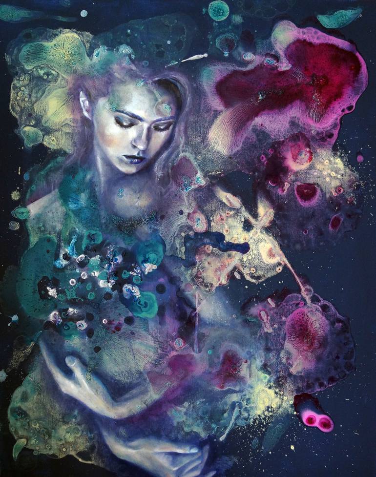 A Girl holding flowers in Paris Painting by Eury Kim | Saatchi Art