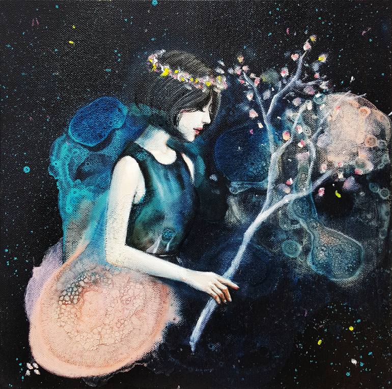 Midnight Flowers Painting by Eury Kim | Saatchi Art