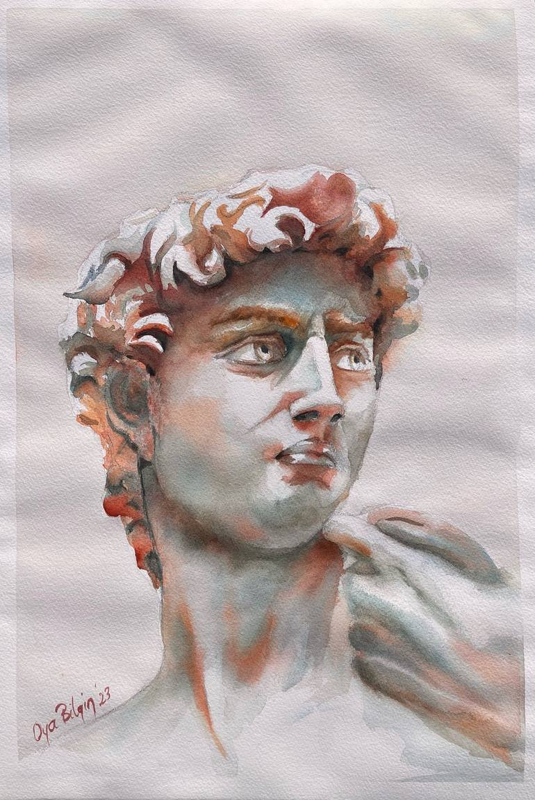 David of Michelangelo Painting by Oya Bilgin | Saatchi Art