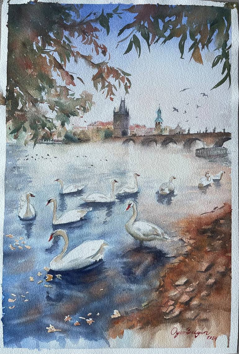 Charles Bridge -Prague Painting by Oya Bilgin | Saatchi Art