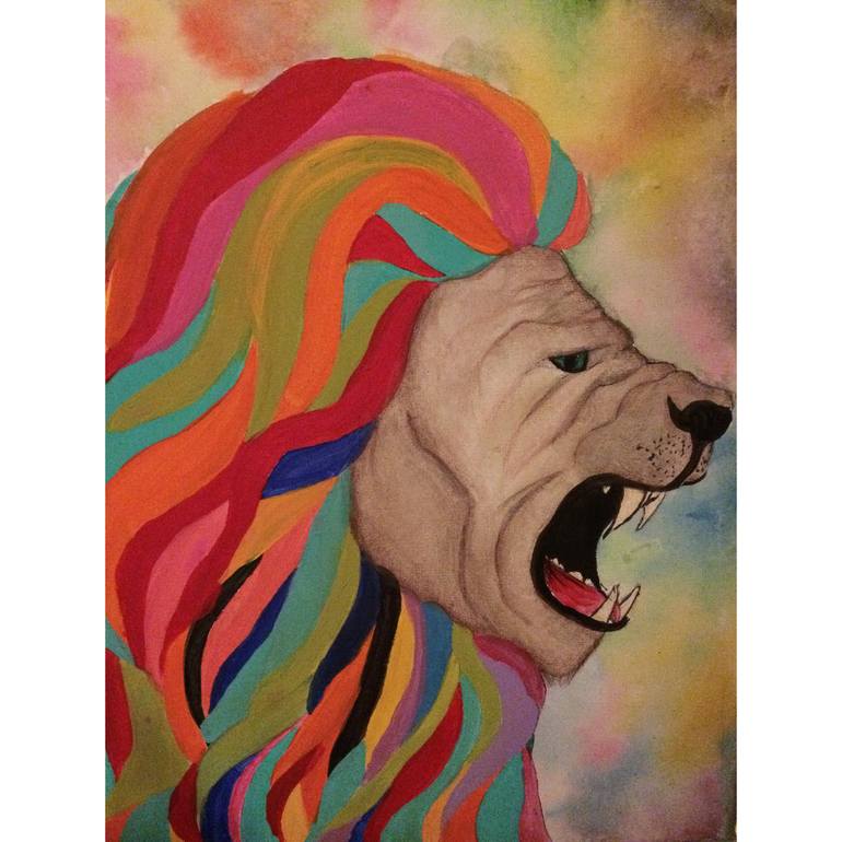 The King Roars Painting by Annel Marquez | Saatchi Art