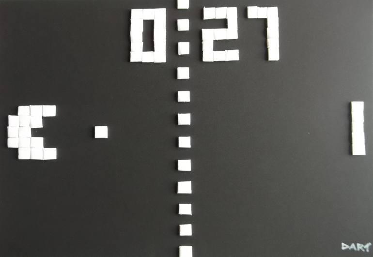 Pacman Sucks at Pong: Pacman vs Pong Collage by Dart C | Saatchi Art