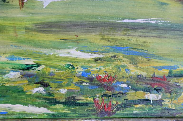 Reflection of water lilly Painting by Wasantha Gunasinghe | Saatchi Art