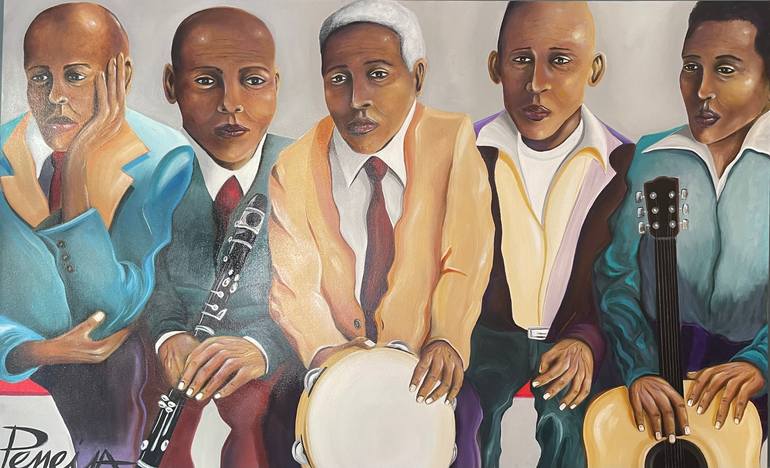 The Calypsonians chill Painting by Nigel Perreira | Saatchi Art
